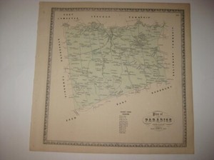 ANTIQUE 1864 PARADISE TOWNSHIP LANCASTER COUNTY PENNSYLVANIA HANDCLR ...