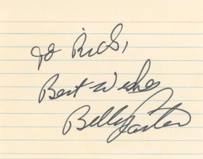 Billy Carter - Signed Card (Brother of Jimmy Carter) | eBay