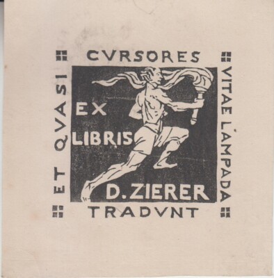 Ex-libris Daniel ZIERER (flamme olympique). | eBay