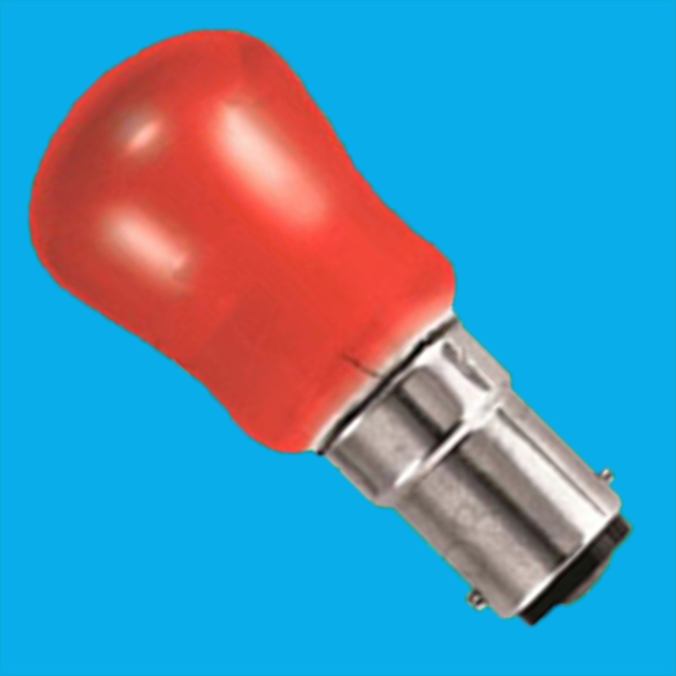4x 15W Coloured Pygmy Sign Light Bulbs, Display Lamp, Small Bayonet Cap ...