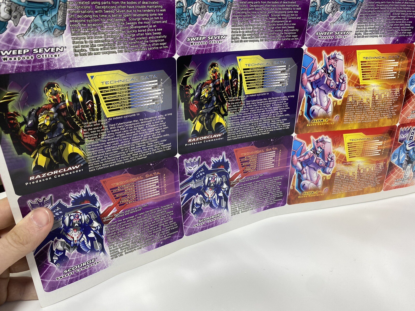 Transformers Botcon Uncut Character Bio Cards Sheet | eBay