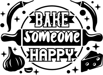 Bake Someone Happy Funny Baking Vinyl Sticker Decal Gift - 3 Pack | eBay