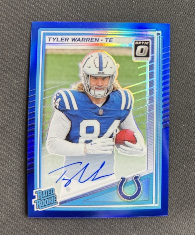 2025 Panini Donruss Optic Blue #/149 Tyler Warren RC Rookie Auto ...