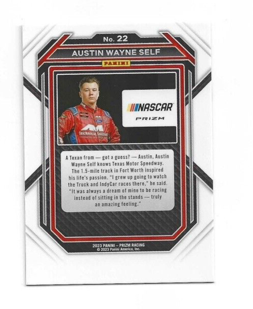 2023 Panini Prizm Racing AUSTIN WAYNE SELF Silver Prizm Rookie #22 FREE ...