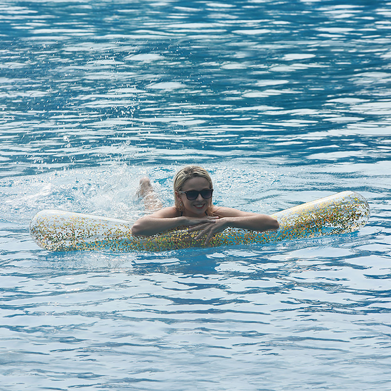 Swimming Pool Float Multi-functional Shiny Inflatable Jumbo Pool ...