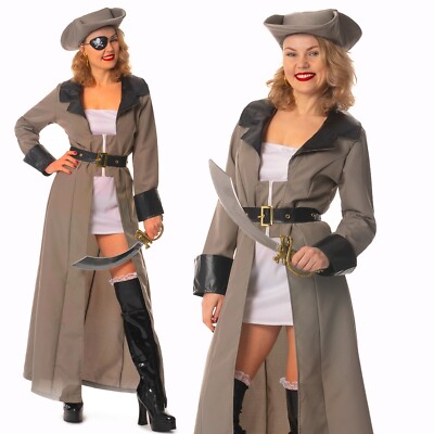 Womens Pirate Fancy Dress Costumes Caribbean Shipwreck Wench Outfit ...
