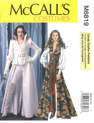 McCall's M6819 Swashbuckler, Flamboyant Adventurer Costume Sz 6-14 ...