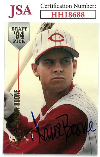 Aaron Boone signed 1994 Topps Stadium Club Baseball Rookie On Card Auto ...