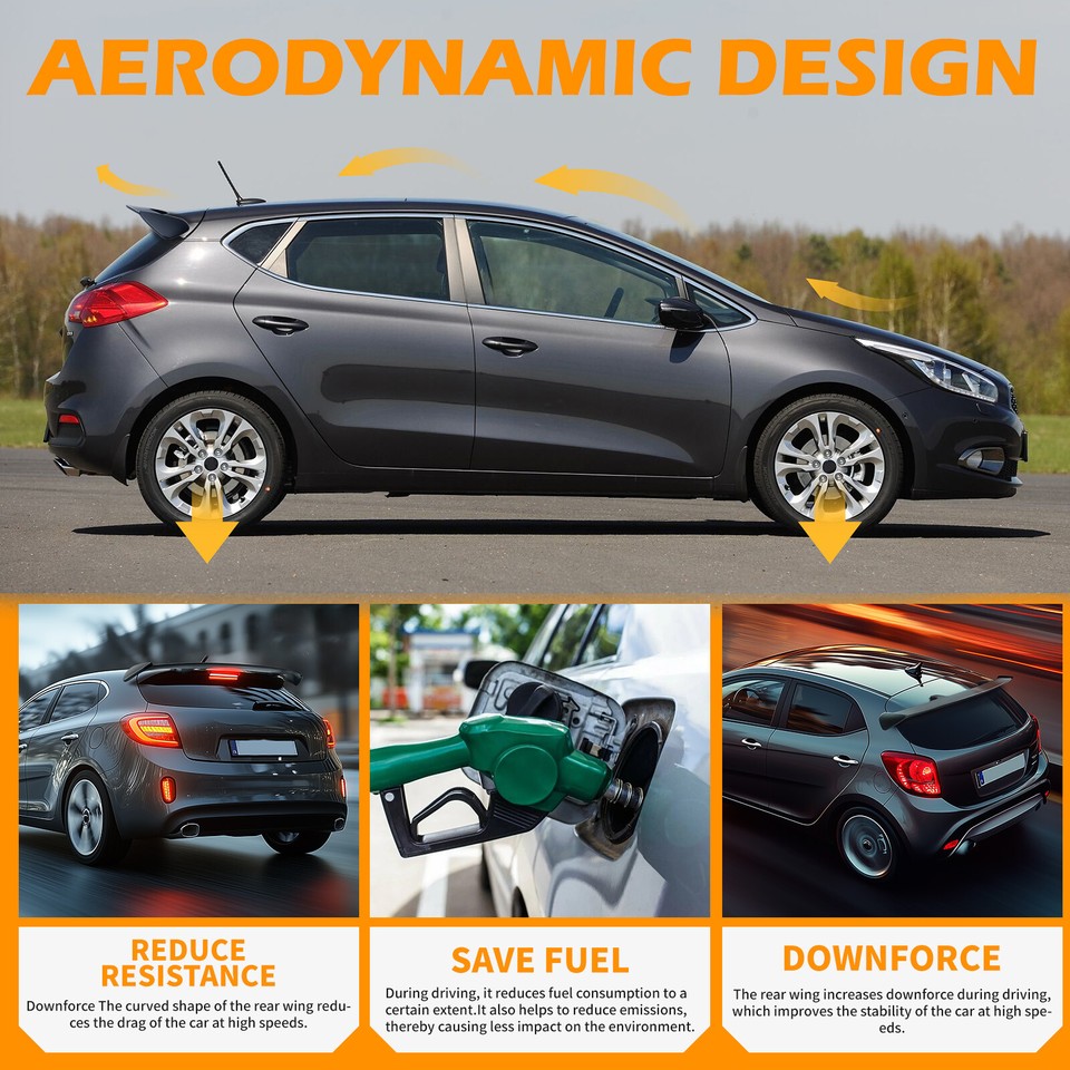 52'' Rear Window Roof Trunk Spoiler Wing Matte For Toyota Yaris/Vitz ...