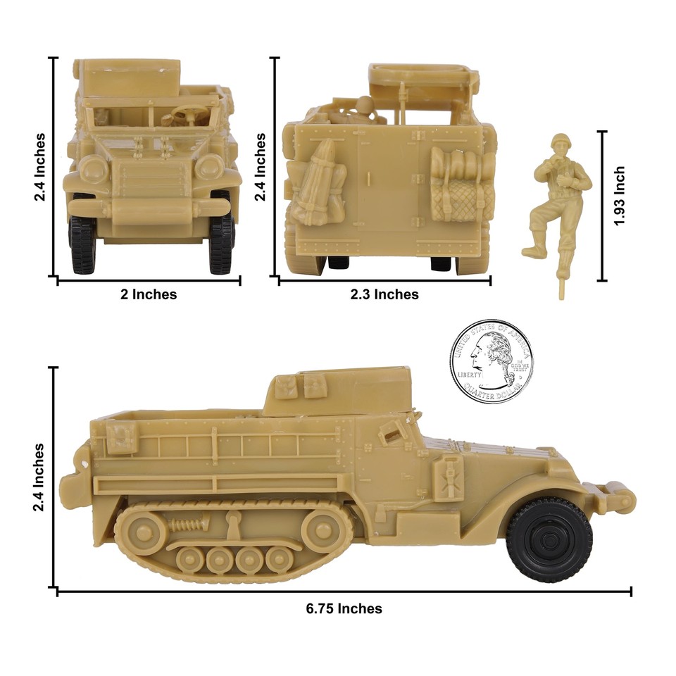 BMC CTS WW2 US M3 Halftrack Tan Classic Toy Soldier Plastic Armor ...