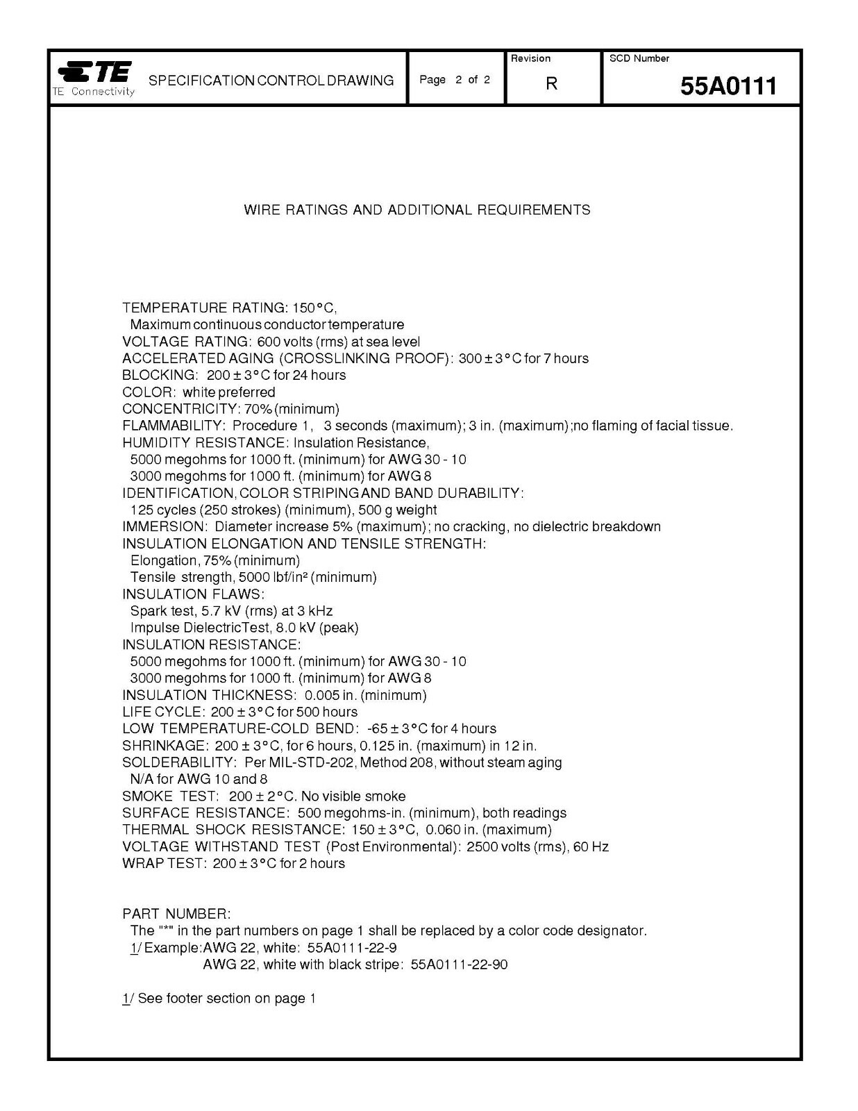 Raychem/TE M27500-22SB2U00 22/2C XL-ETFE Spec 55 55A0121 Aerospace ...