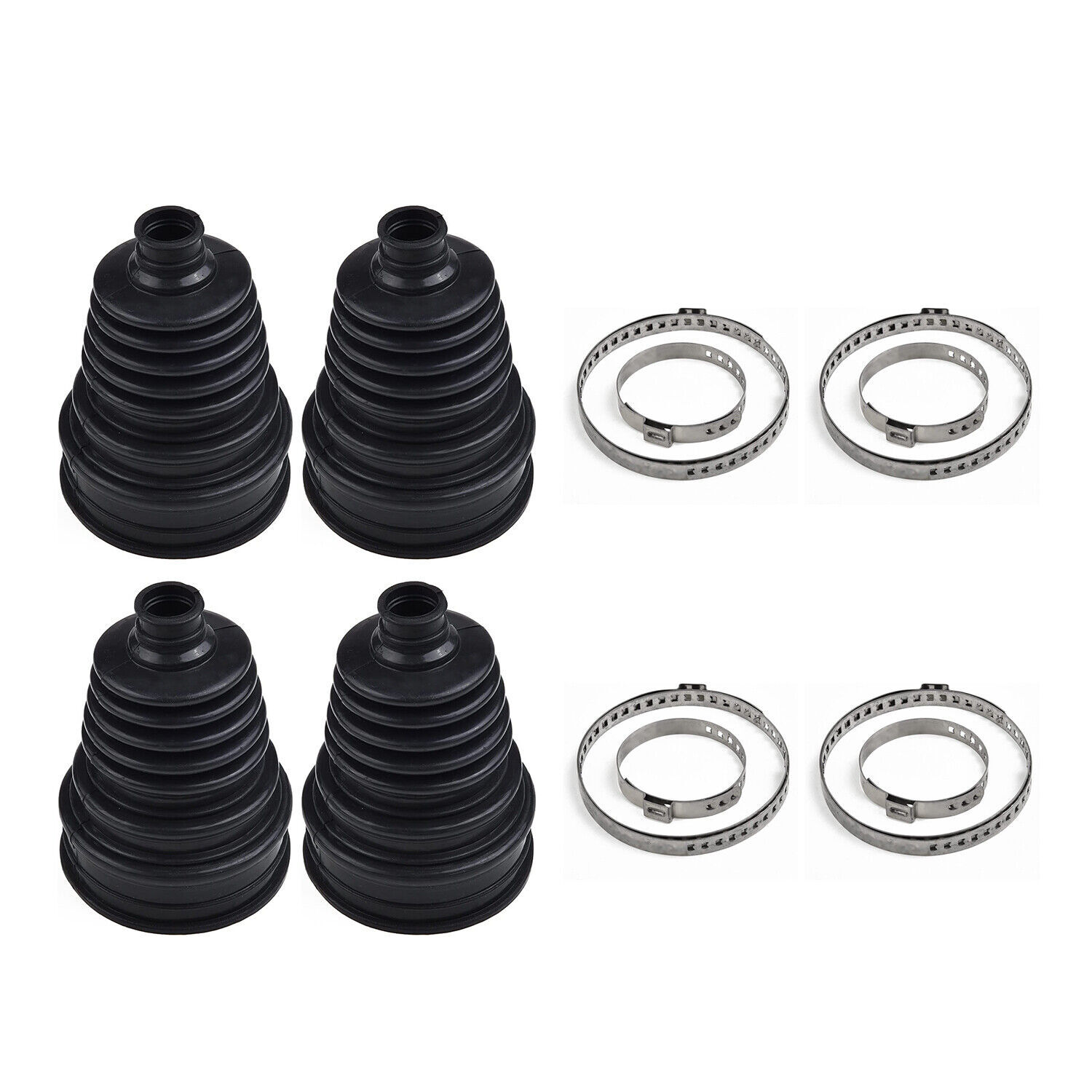 4pcs Silicone CV Drive Shaft Dust Boot Covers Universal Round Clamp ...