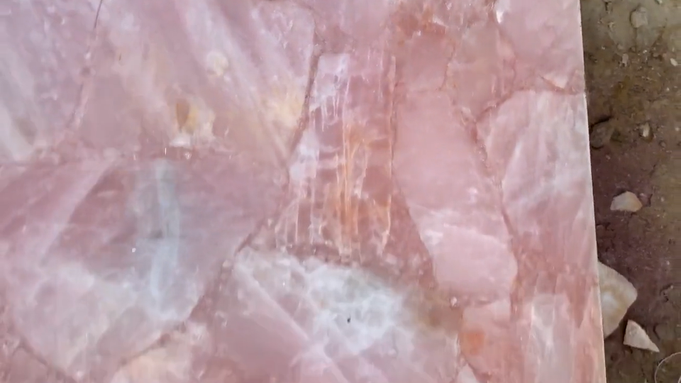 36"x24" Rose Quartz Table top, quartz top Slab, quartz Dining Table ...