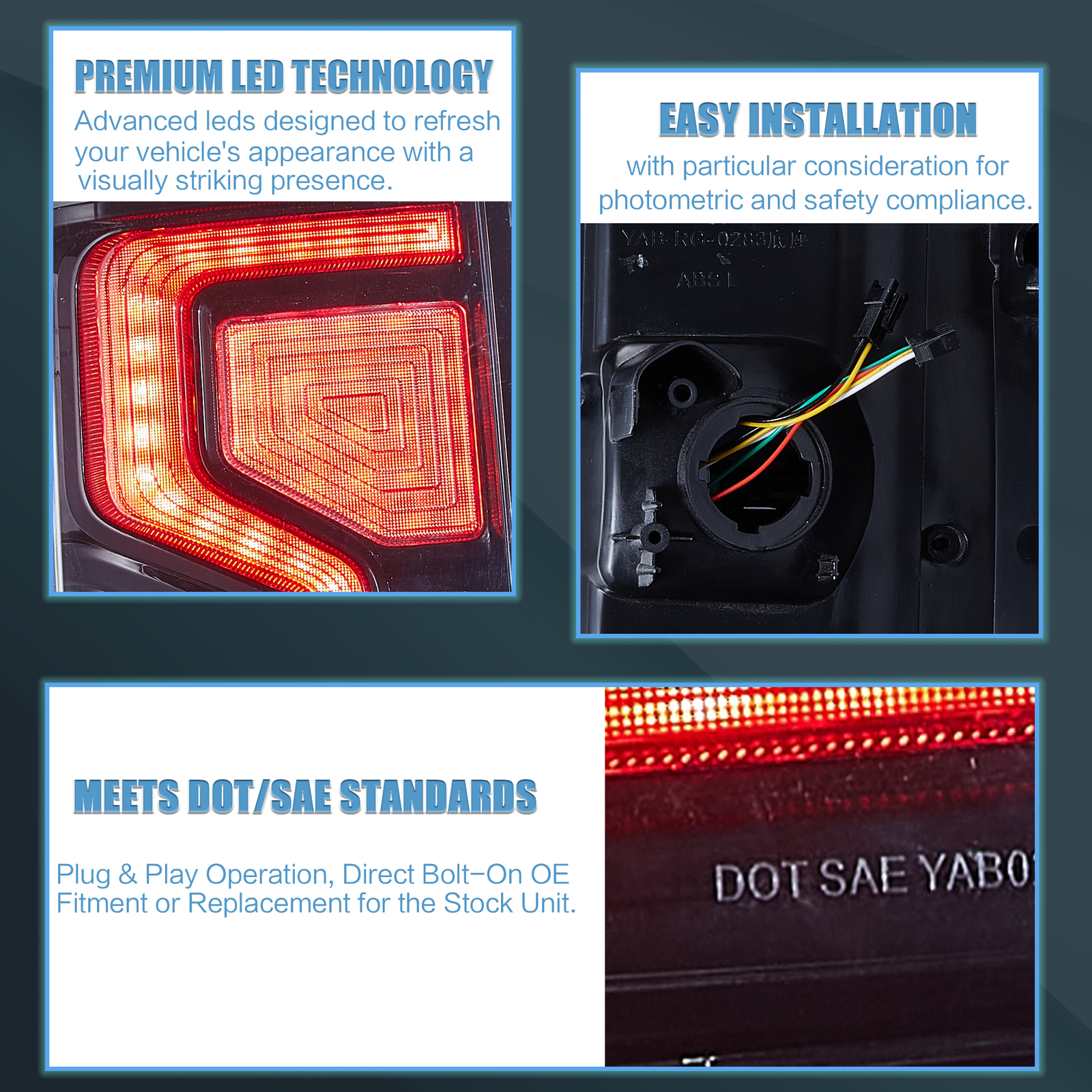 2PCS LED Tail Lights Clear For 2012-2018 Ford Ranger T6 Rear Lamps W ...