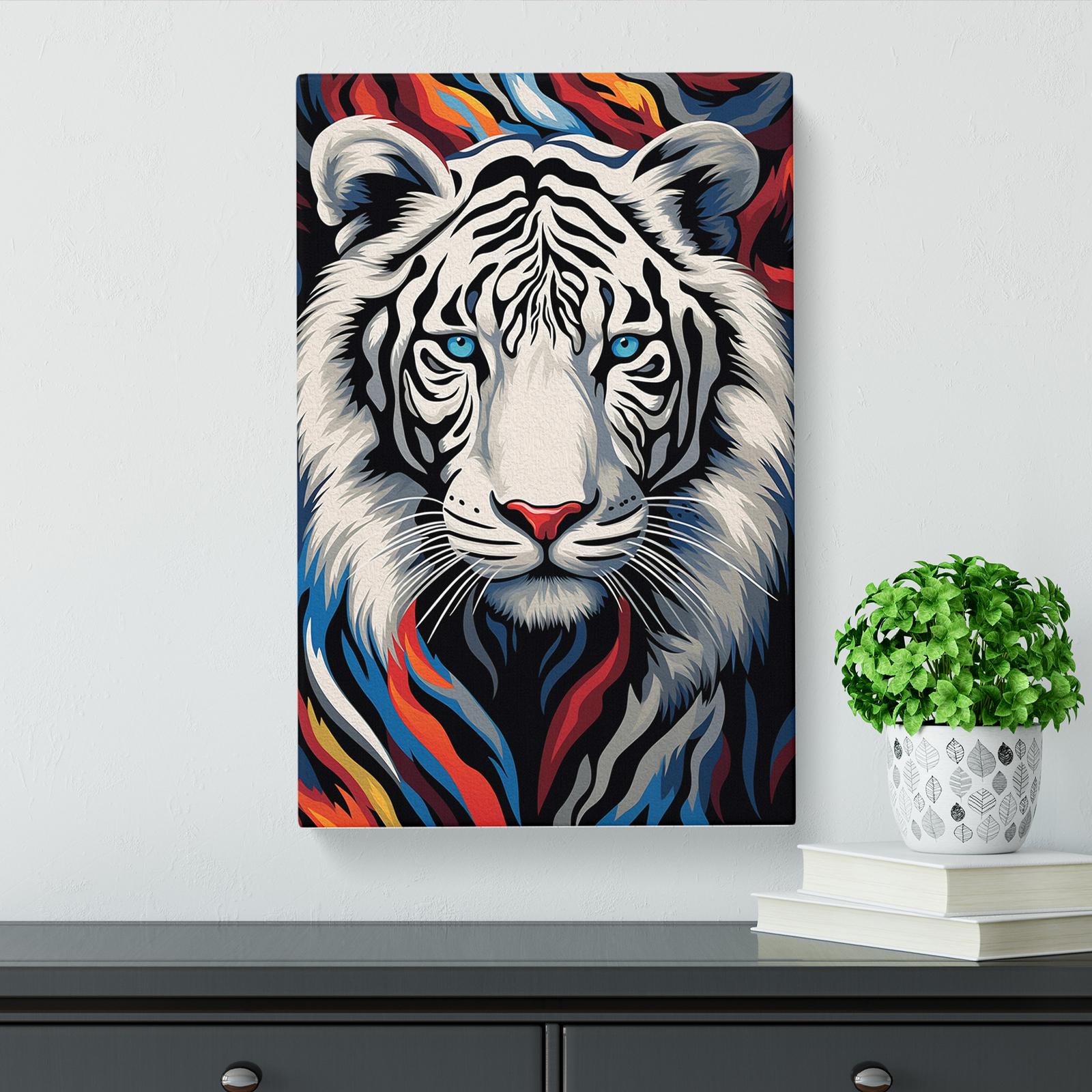 Tiger Op No.3 Canvas Print Wall Art Framed Decor Painting Poster ...
