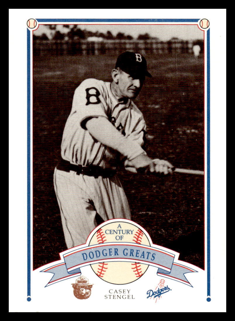 1989 Smokey Bear Century of Dodger Greats #28 Casey Stengel Baseball ...