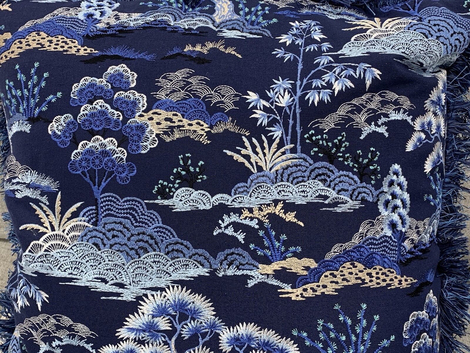 P Kaufmann Couture Pillow Ming Toile Duck Feather Asian Chinoiserie | eBay