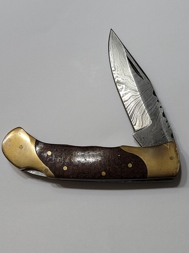 Custom Homemade 3" Damascus Steel Folding Knife | eBay