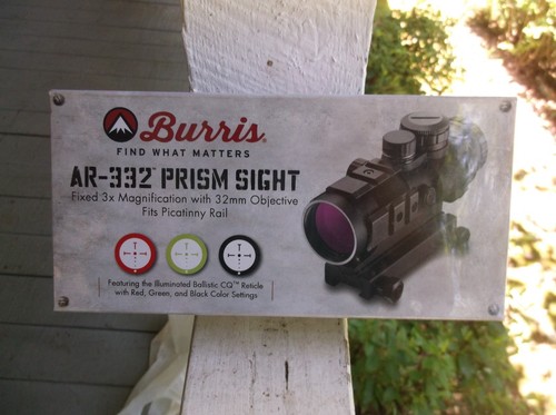 NEW BURRIS AR-332 PRISM SIGHT FIXED 3X W/32mm OBJECTIVE ILLUMINATED ...