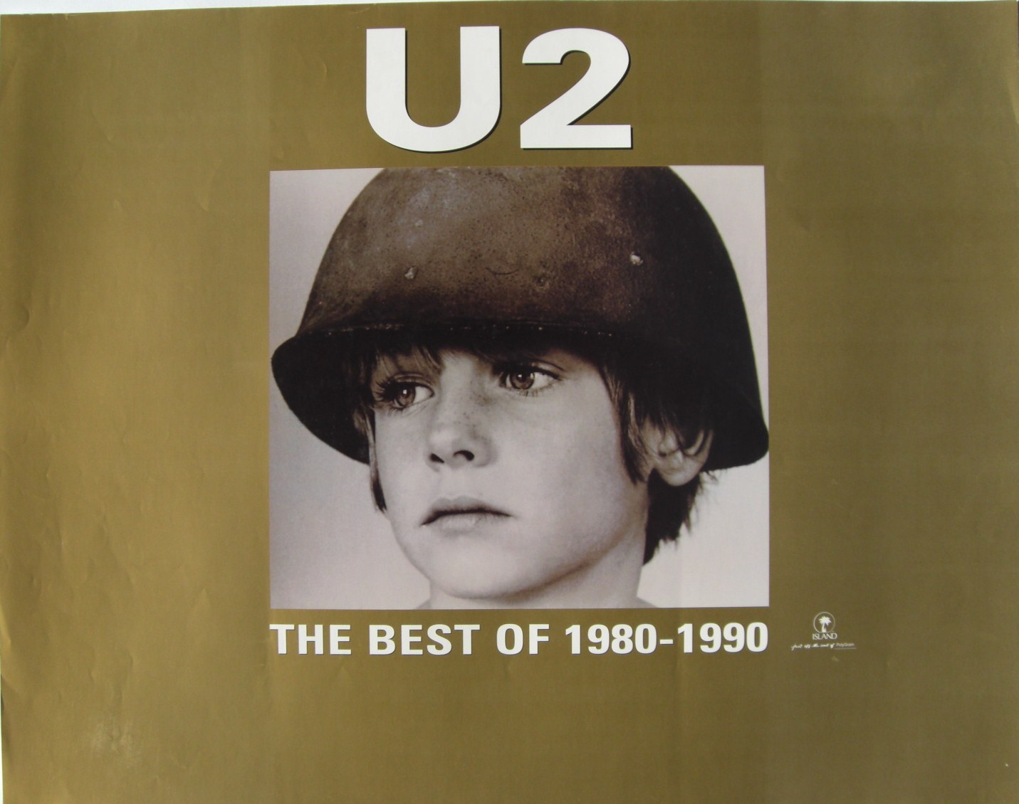 U2 "BEST OF 1980-1990" AUSTRALIAN PROMO POSTER WITH LARGE GOLD BORDER ...