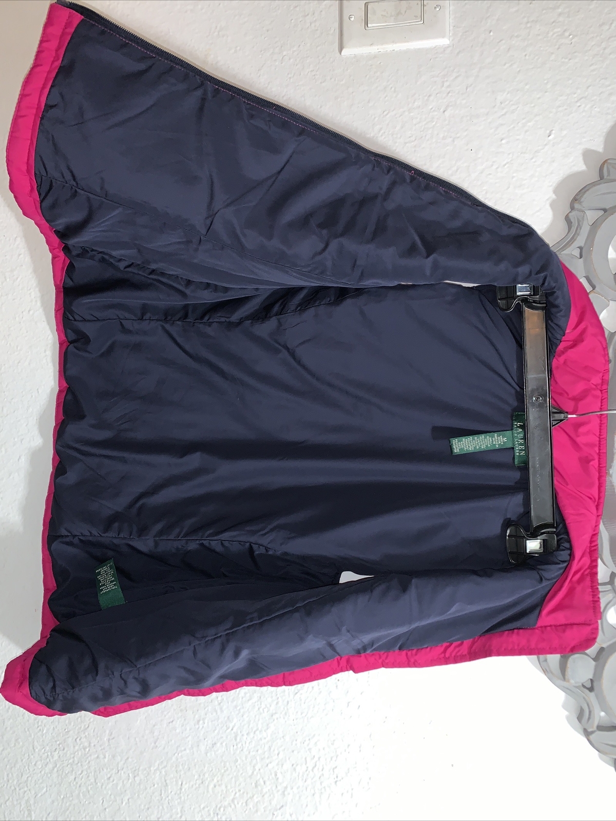 Lauren Ralph Lauren Vest Size Large Pink Women's Puffer Full Zip LRL ...