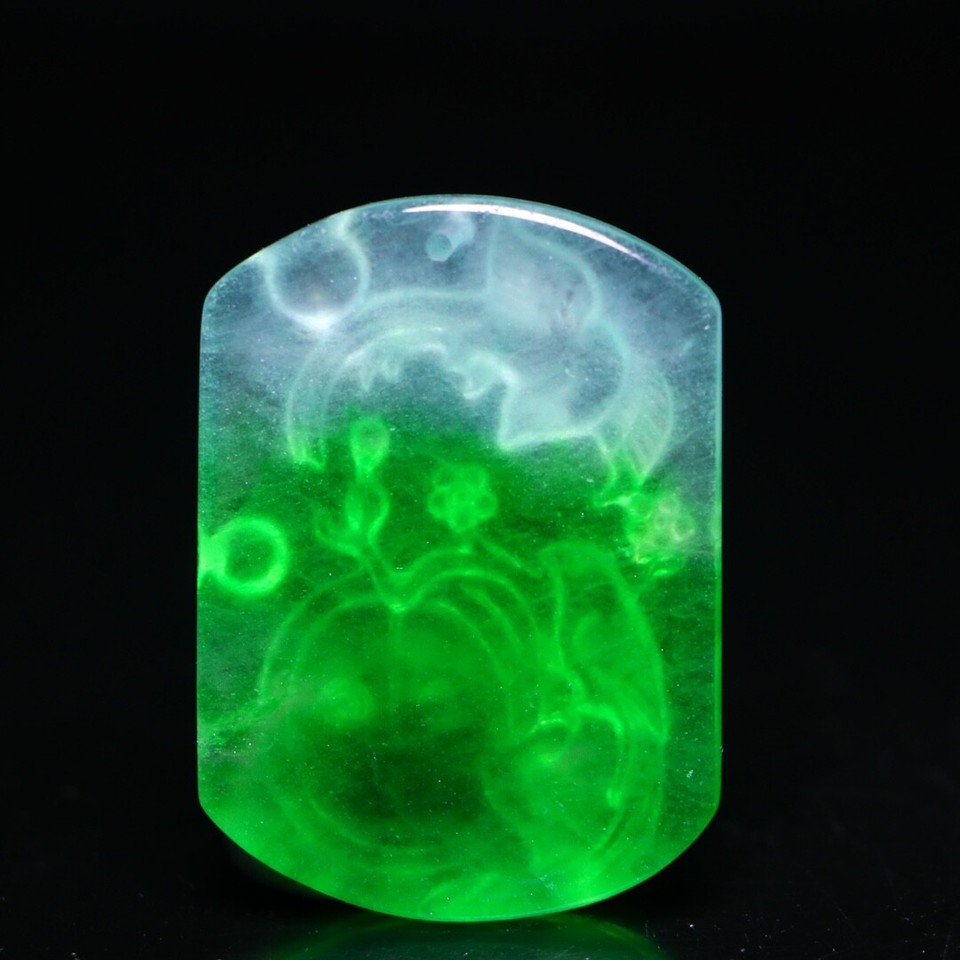 Perfect High Ice Chinese Jadeite Jade Precision Carving Birds Pendant ...