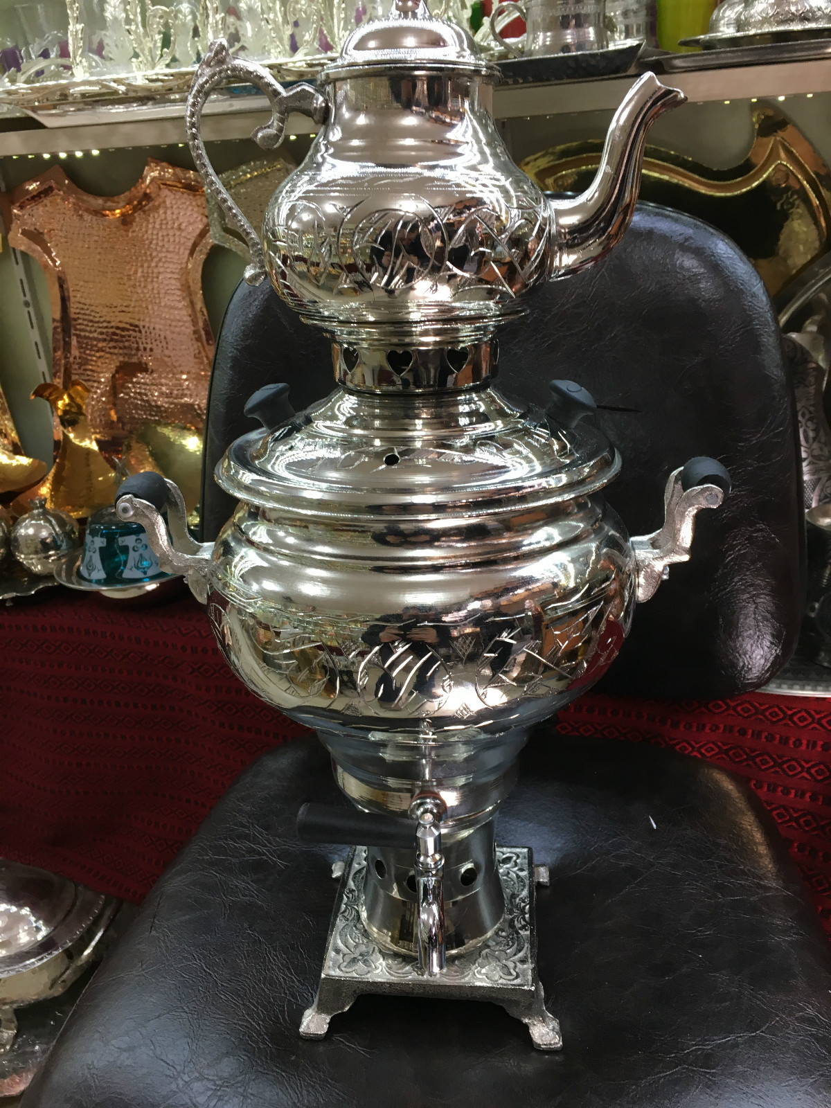 Authentic Turkish Handmade Handcrafted Copper Charcoal Samovar Semaver ...