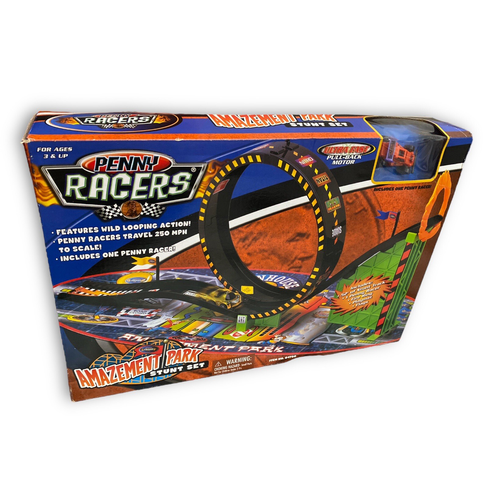 Takara Penny Racers Amazement Park Stunt 04780 52" Track Green Car 2003 ...
