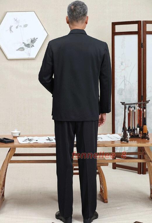 Traditional Men Chinese Suit Jacket Trousers Chinese Mao Zhongshan ...