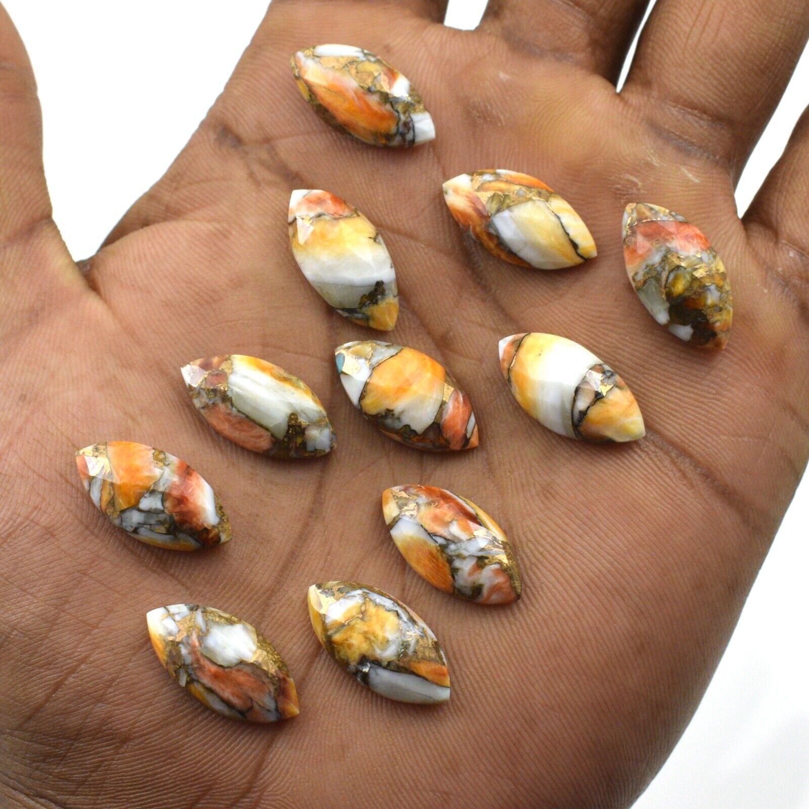 Orange Spiny Oyster Turquoise Marquise Calibrated Faceted, Jewelry ...