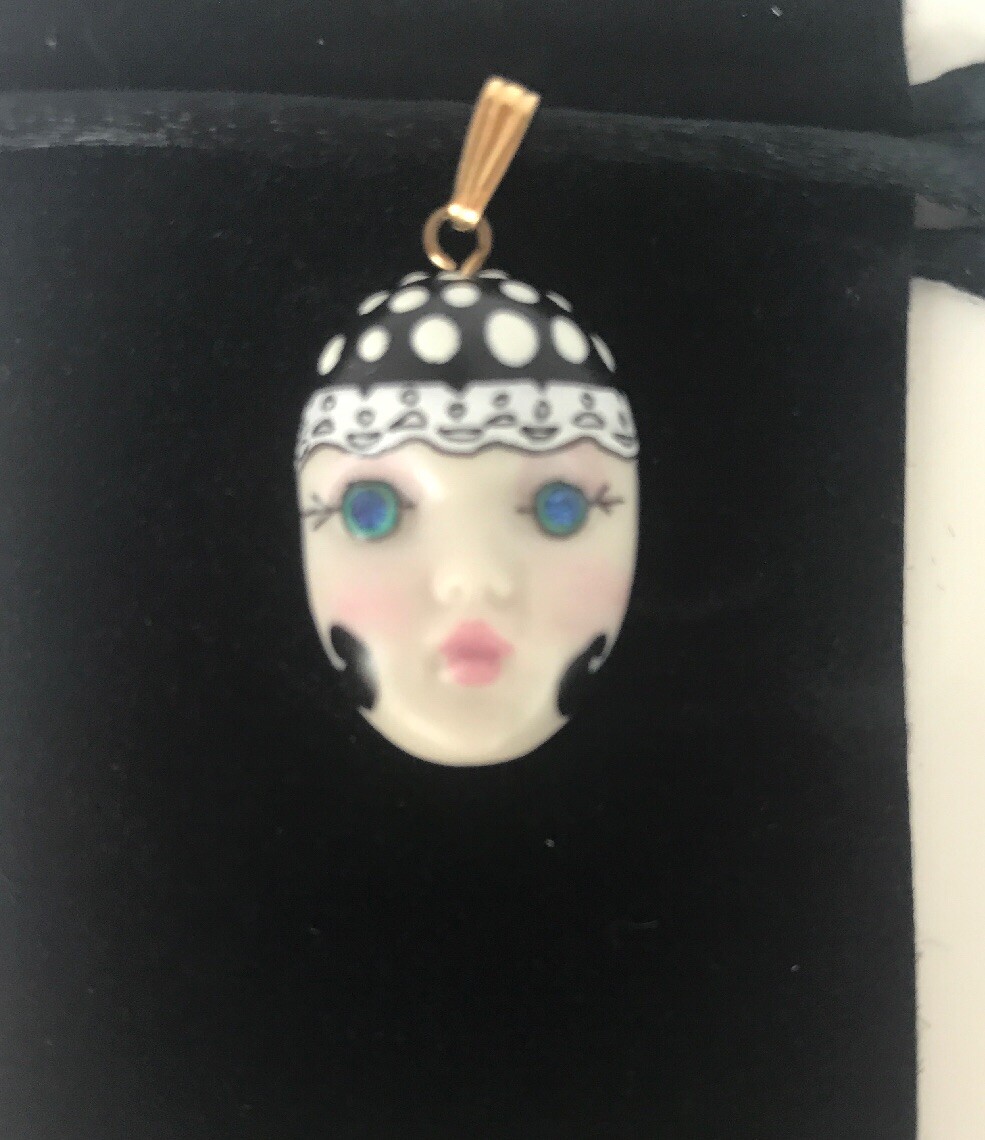 DOTTIE Adagio Face Necklace Hand-Painted Porcelain Swarovski Crystal ...