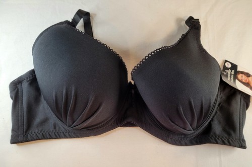 Bobbie Brooks Microfiber Fashion Full Coverage Underwire Bra 44D, Black ...