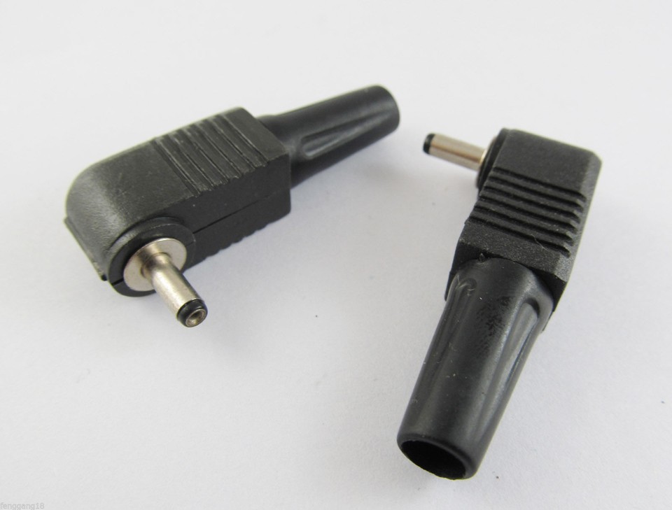 DC Power Male Plug Right Angle Connector 3.5mm x 1.35mm Adapter Plastic ...