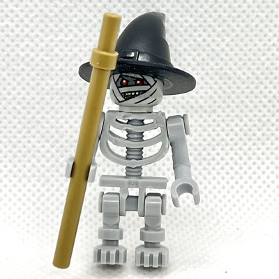 Lego Grey Skeleton Wizard Mummy Monster W/ Staff Minifigure HTF Rare ...