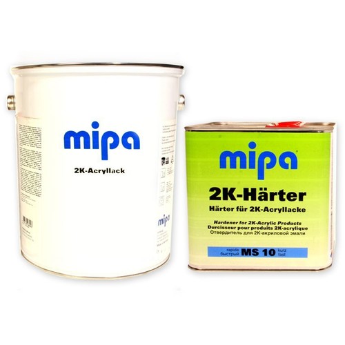 1,5kg 2K Autolack VW / Audi R902 GRAUWEISS Farben Mipa Set unverdünnt ...