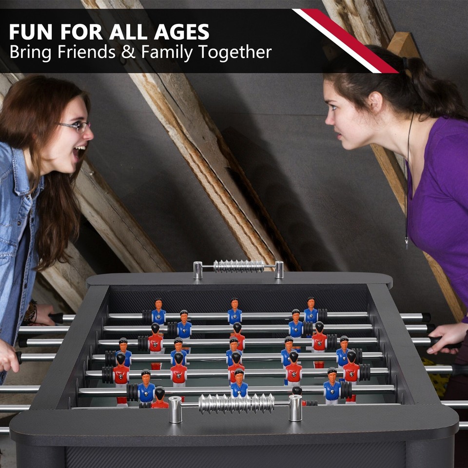 58" Foosball Soccer Table Full Size Arcade Game Room Heavy Duty Leg ...