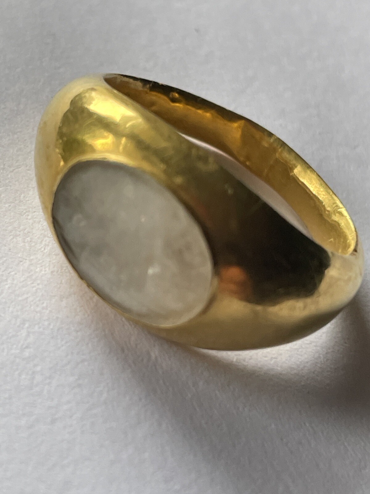 Ancient Roman Mens Gold Signet Ring with Chalcedony C… - Gem