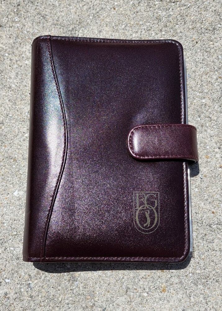 SCULLY Brown LEATHER SMALL BURGUNDY BINDER/NOTE BOOK PLANNER 7.5x5 | eBay