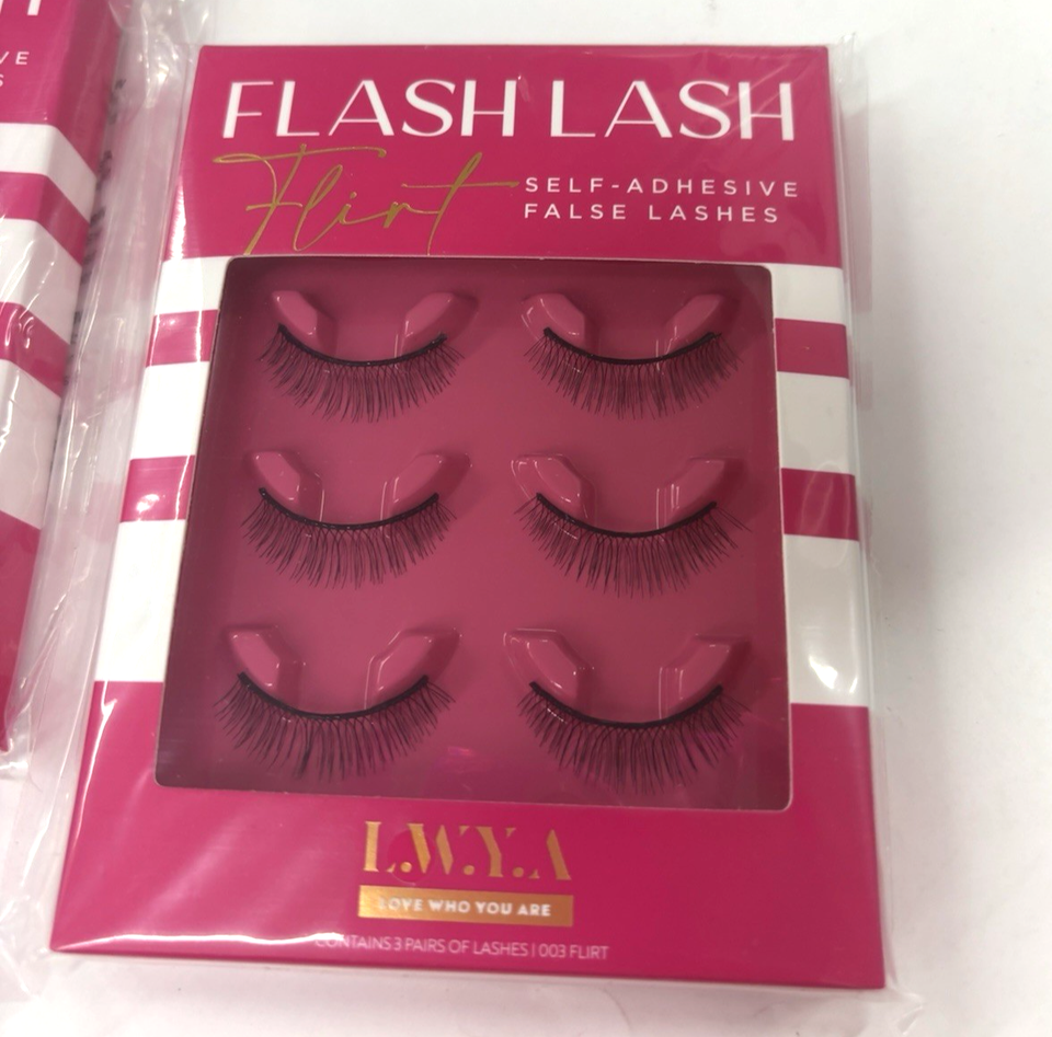 2 Pack LWYA Flash Lash Flirt Self-Adhesive False Lashes Trio Boxes | eBay