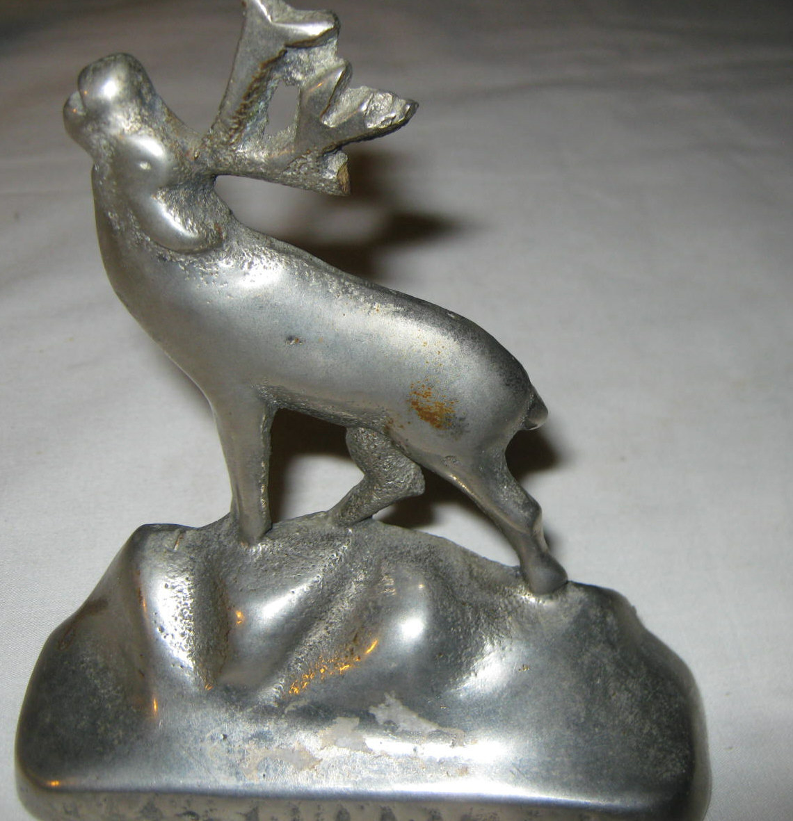 ANTIQUE NEWFOUNDLAND CAST IRON ELK MOOSE ANTLER DEER HUNTING ART STATUE ...