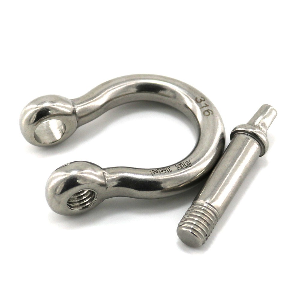 10 Pack 1/5" Mini Shackle D Rings Stainless Steel Small Anchor Rigging ...