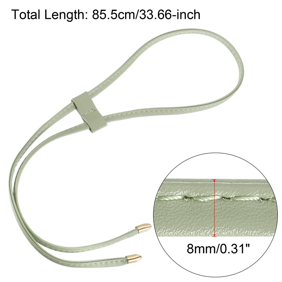 33.7" PU Leather Drawstring Pull String Purse Strap for Bucket Bag ...