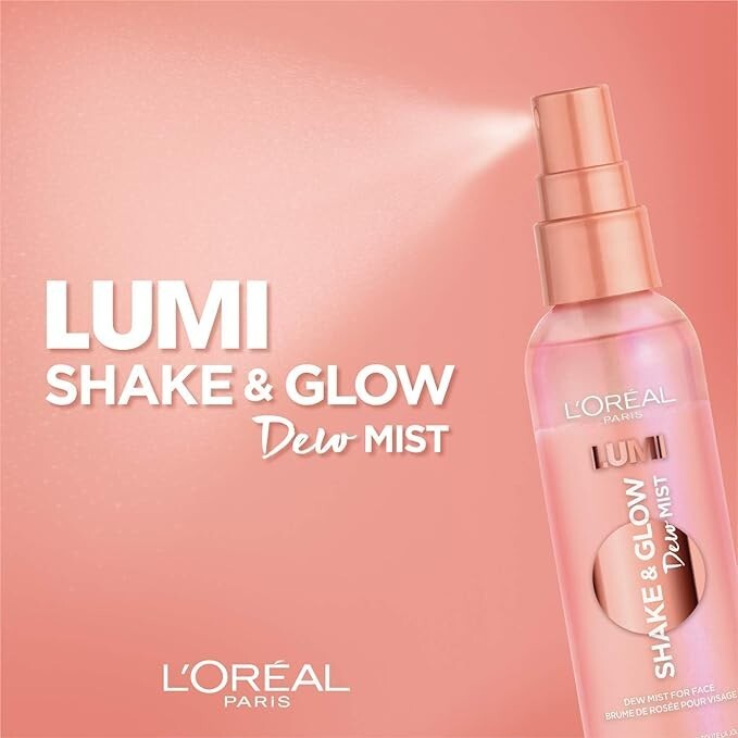 Loreal Lumi Shake and Glow Dew Mist, Hydrating Facial Spray, 1 oz (Pack ...