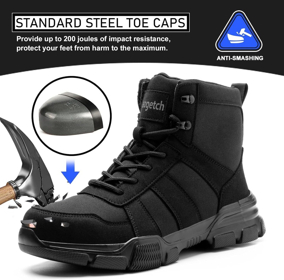 Safety Boots Lightweight Steel Toe Boots Men Women Comfortable Work ...