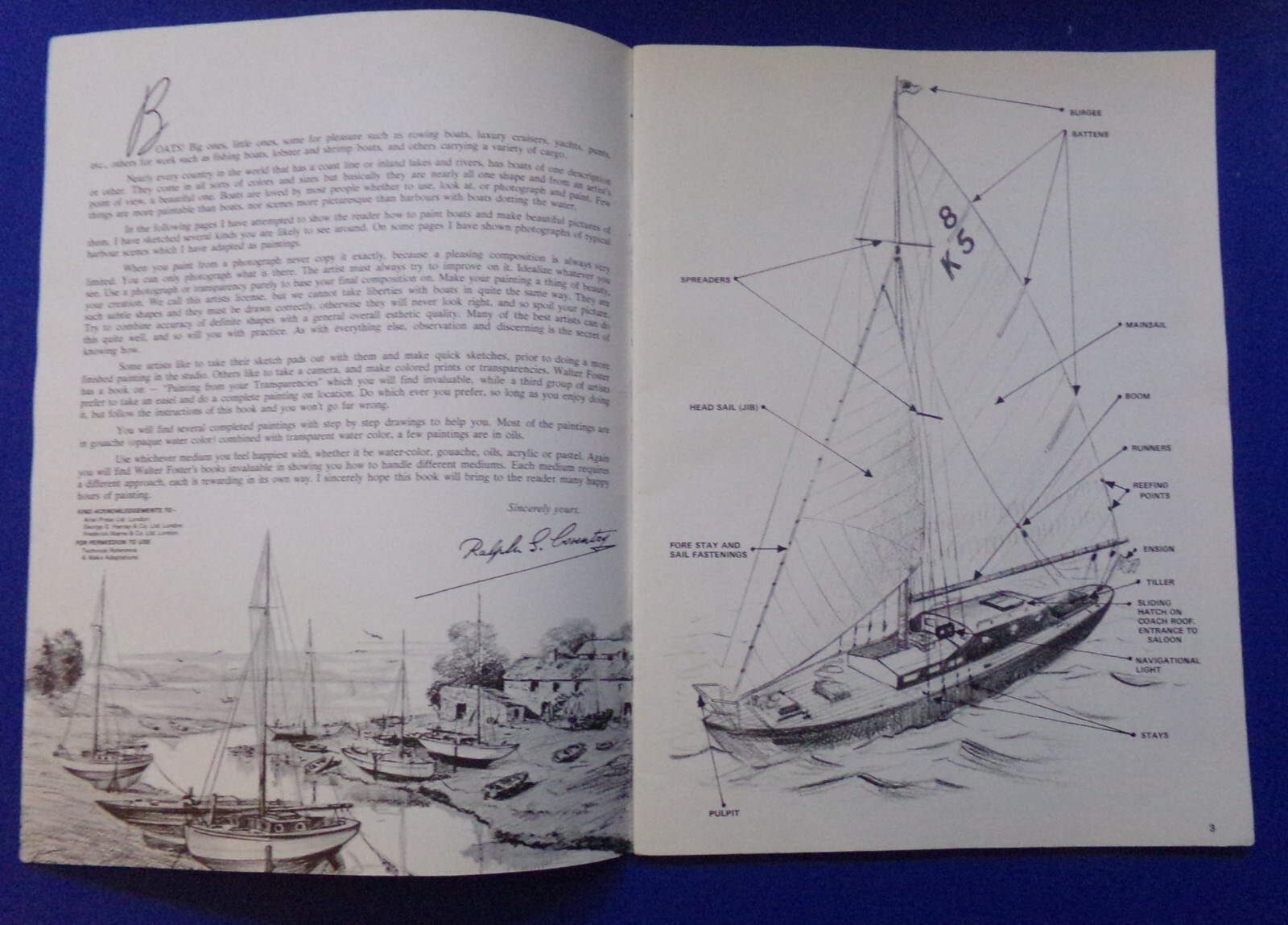How to Paint Boats Art Book Ralph S Coventry Walt T Foster Vintage ...