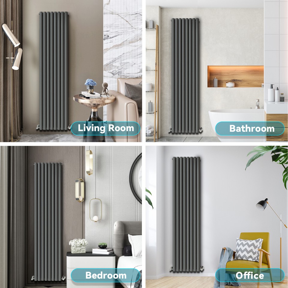 Vertical Column Tall Radiator 1800 / 1600mm Oval Column Panel Mirror ...