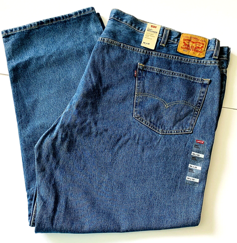 NEW Levi's Mens 550 Relaxed Fit Blue Denim Jeans Tag Size 56x32 Waist ...