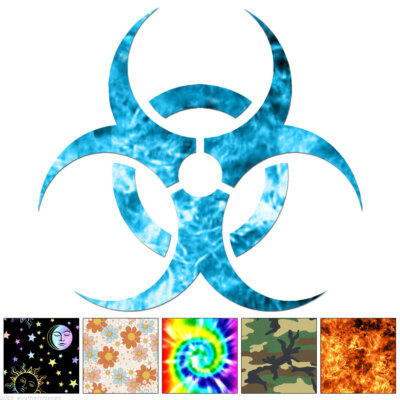 Biohazard Symbol - Decal Sticker - Multiple Patterns & Sizes - ebn6759 ...