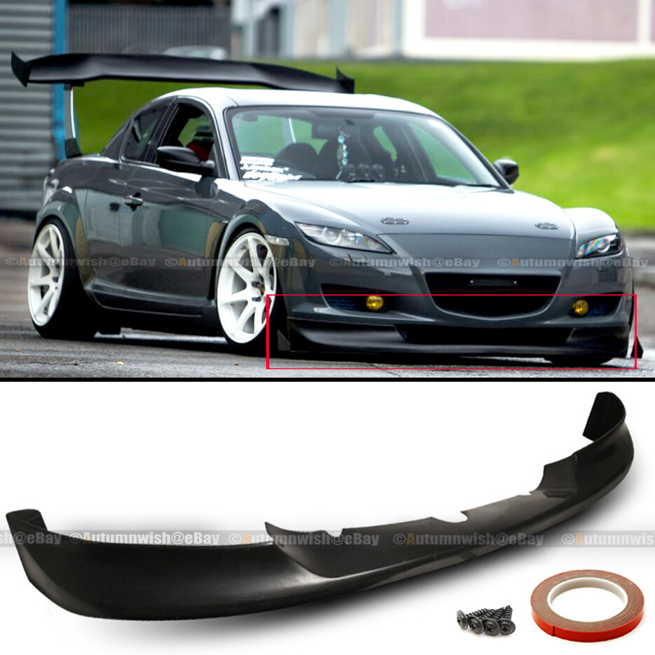 For: 04-08 RX8 RX-8 Unpainted Urethane Sport Style PU Front Bumper Lip ...