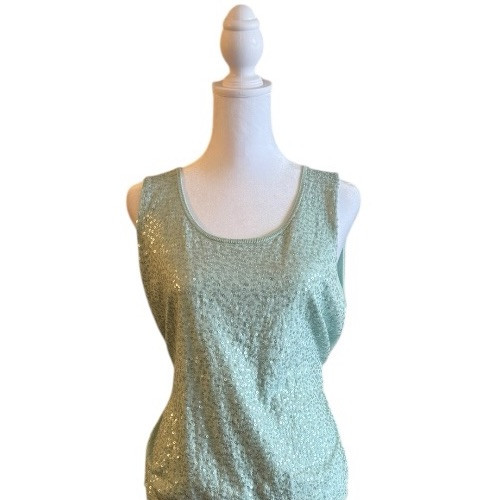 Talbots Collection XL Sequin Tank Top Sleeveless Blouse Shimmer Knit | eBay